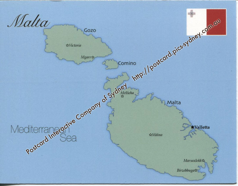 Map of Malta [mapM02] - $1.00 : Postcard Interactive
