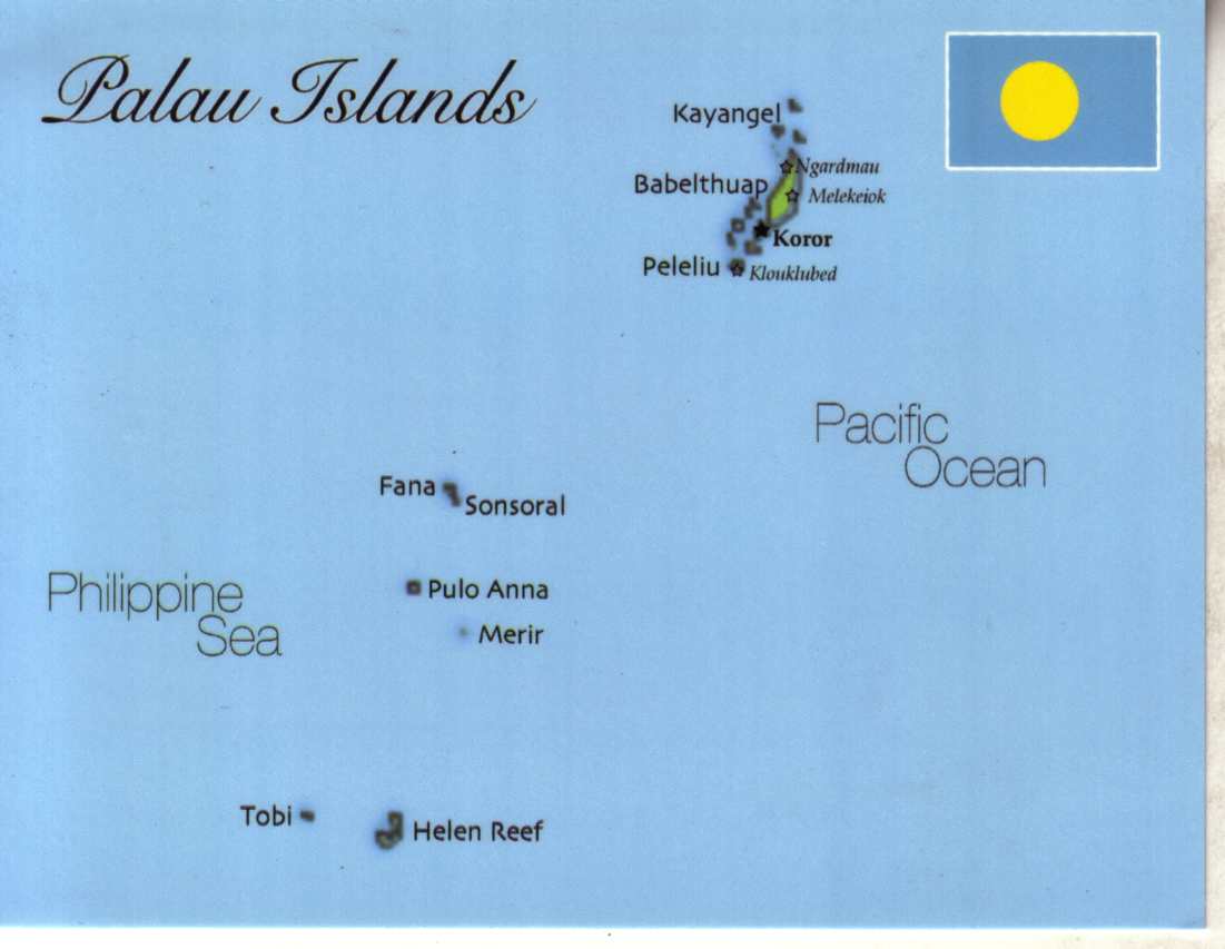 Map of Palau Islands - $1.00 : Postcard Interactive